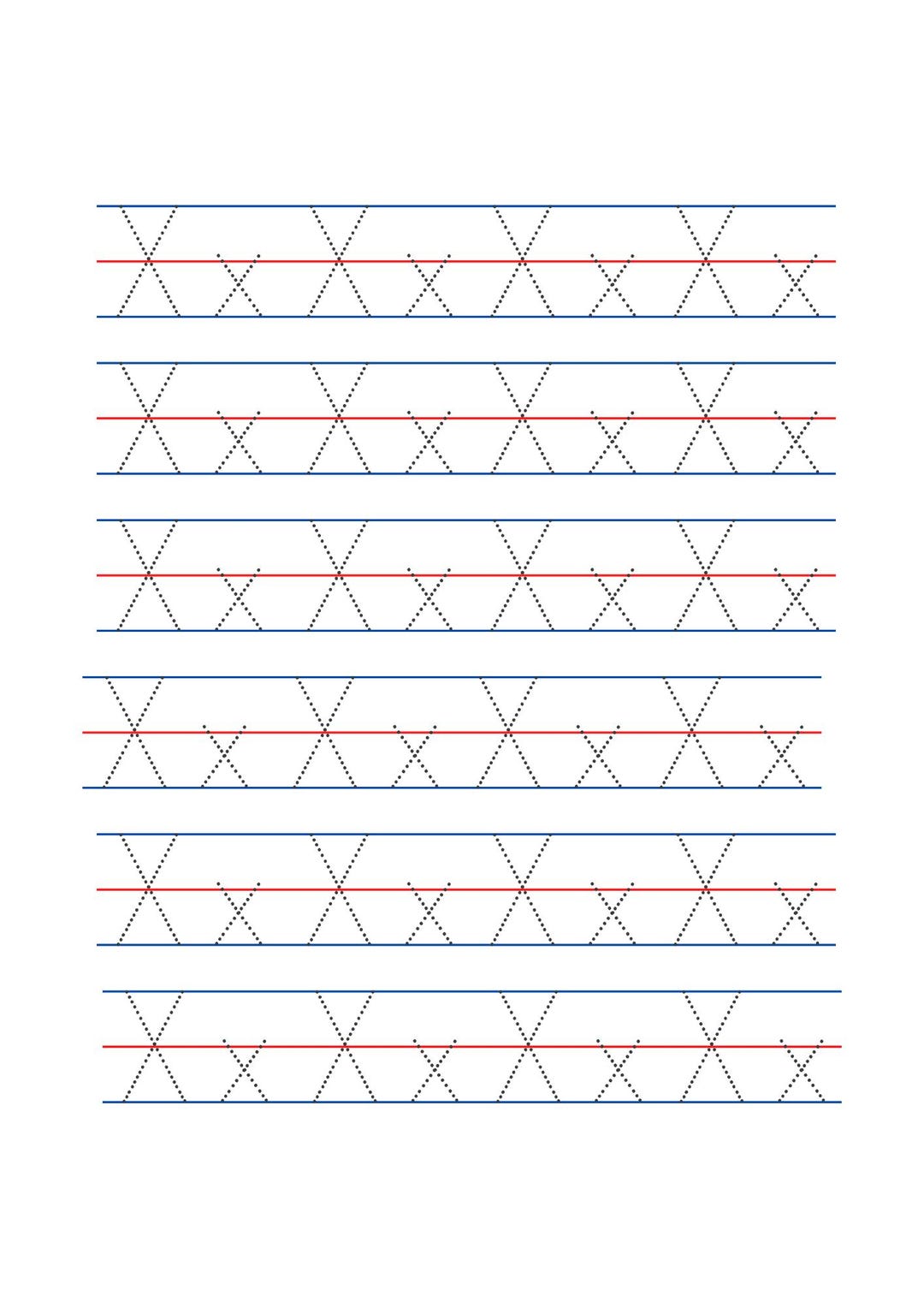 A-Z Alphabet Writing Sheets, Red and Blue Line Writing Practice for ...