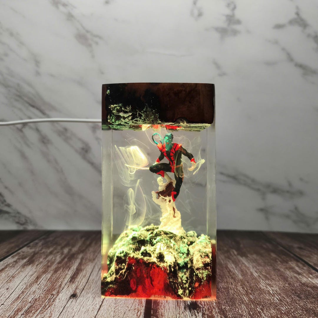 Night. Crawler Resin Lamp Superhero LED Light Geek Room Decor Comic Fan ...