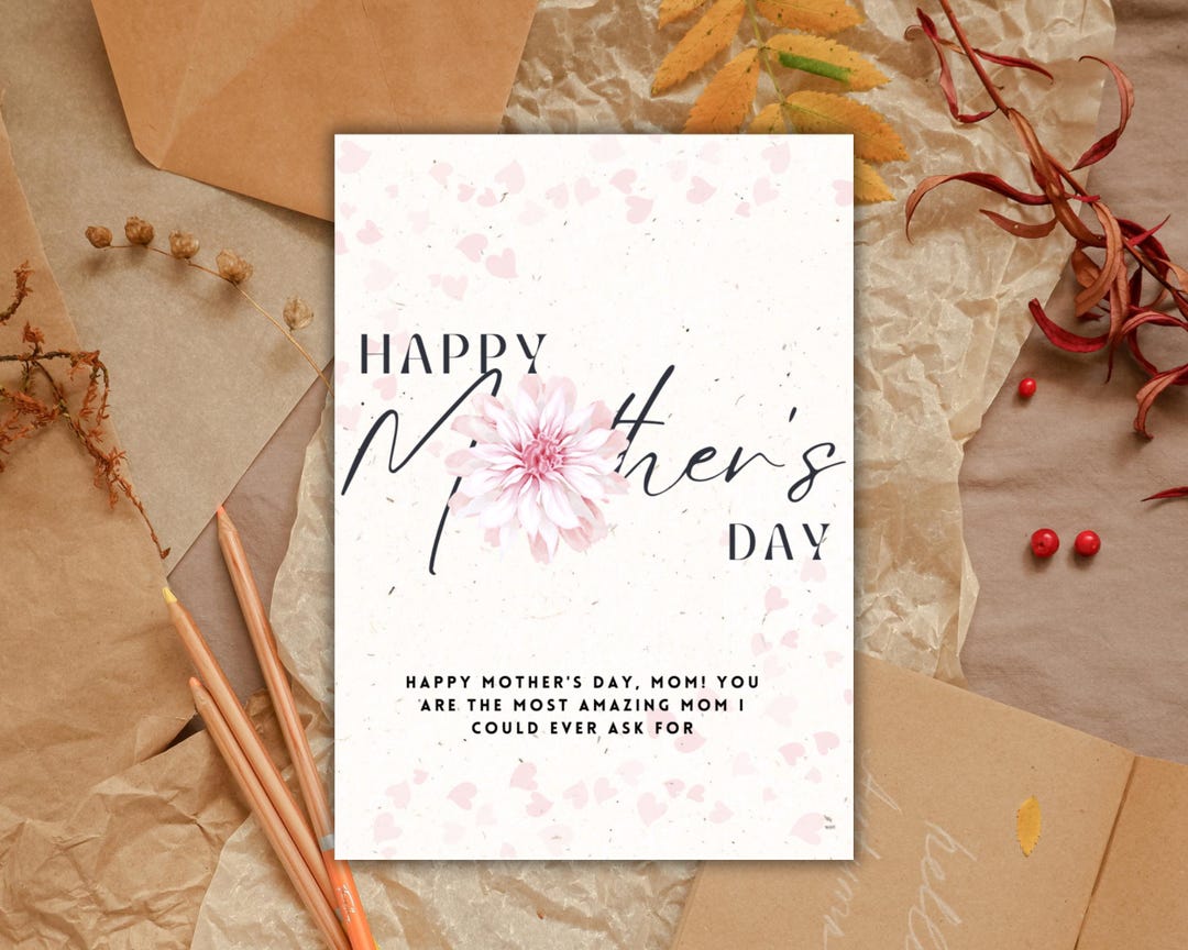 Printable Digital Mother's Day Card for Mom Instant Download Greeting ...