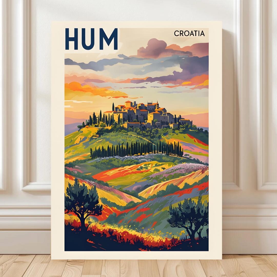 Hum Croatia With Olive Trees Digital Download, Croatian Old Town Hum ...