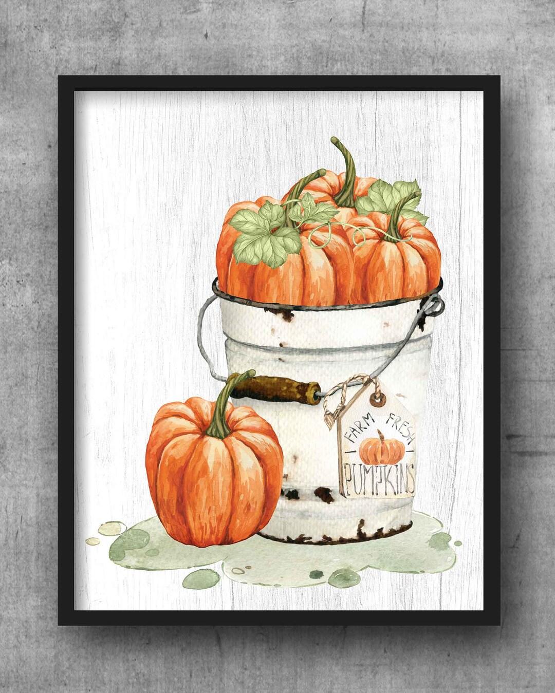 Pail of Pumpkins Printable Wall Art Instant Download Seasonal Printable ...