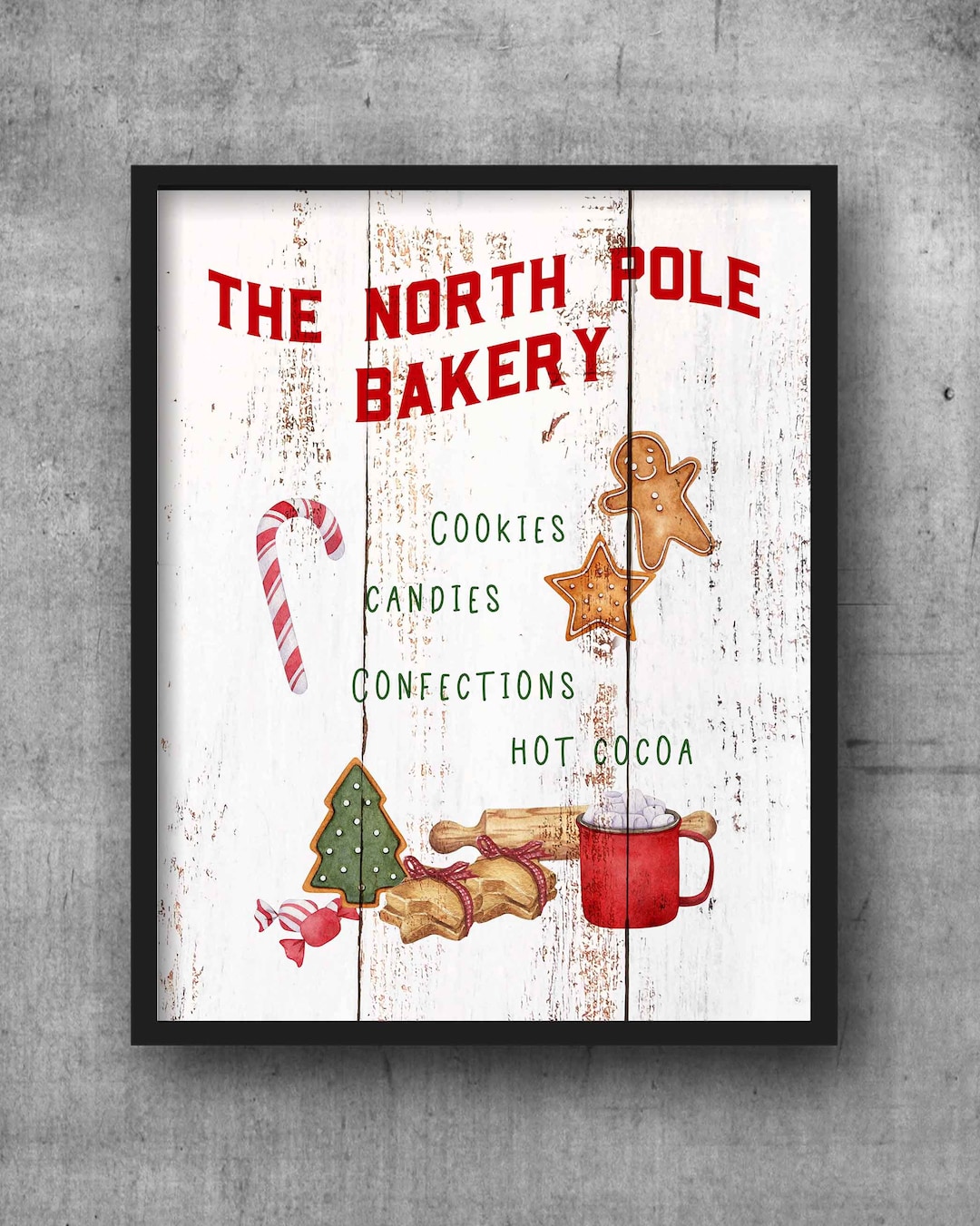 North Pole Bakery Printable Wall Art | Instant Download | Seasonal ...