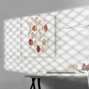 Modern Art Prints | Minimalist Art Print | Fall Day Leaves Wall Print ...