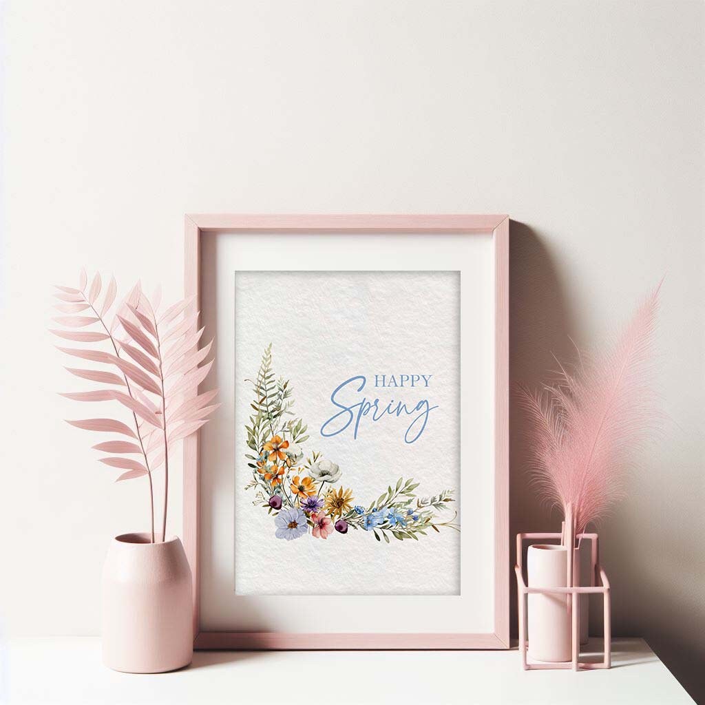 HAPPY SPRING Printable Wall Art Instant Download Seasonal Printable Spring Wall Art Spring Home ...