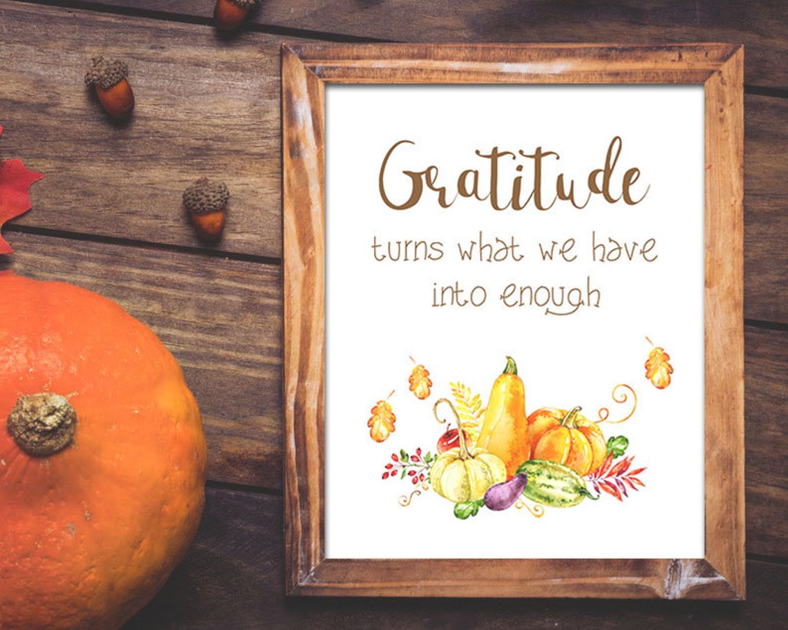 Gratitude Printable Wall Art Instant Download Seasonal Printables ...