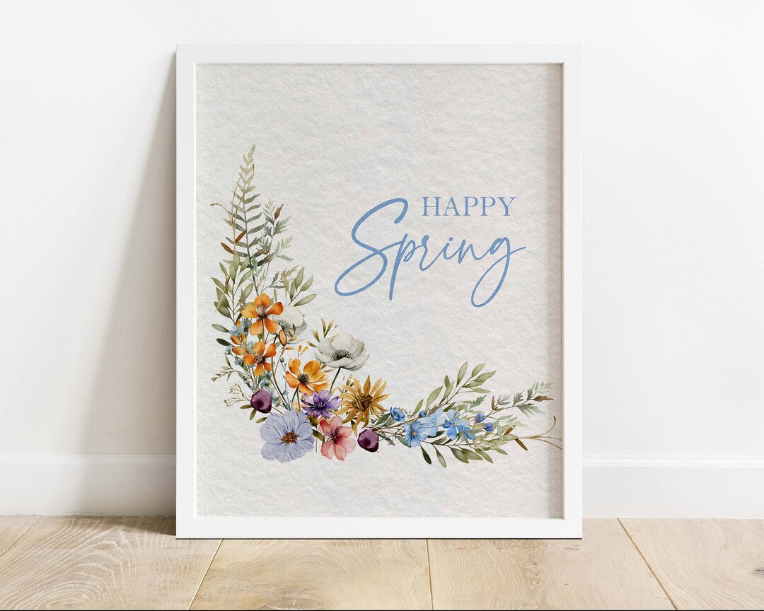 HAPPY SPRING Printable Wall Art Instant Download Seasonal Printable ...