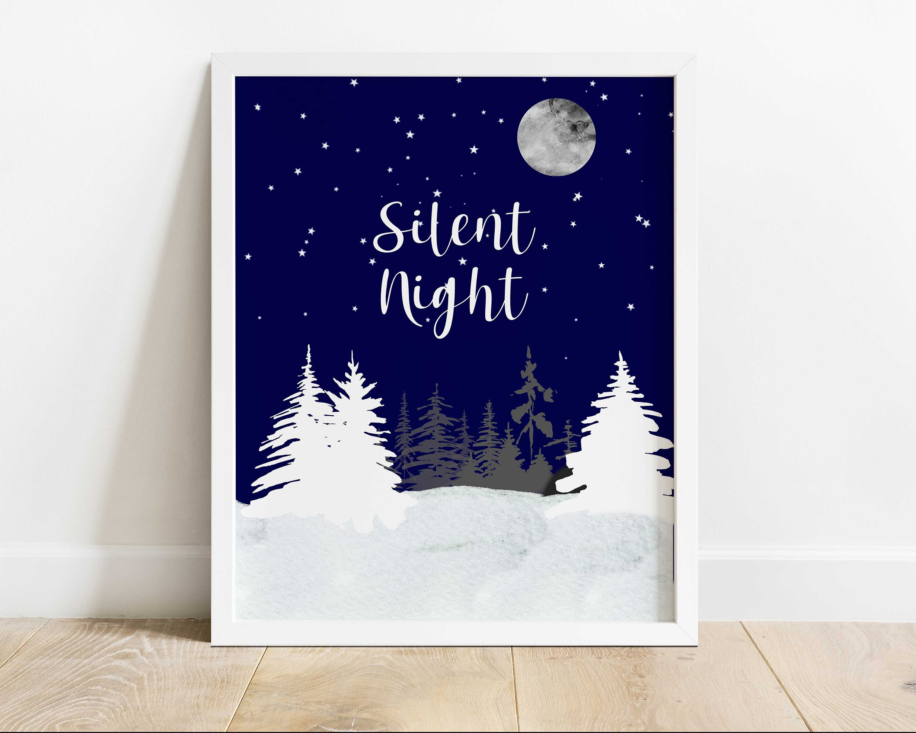 SILENT NIGHT Printable Wall Art Instant Download Seasonal - Etsy