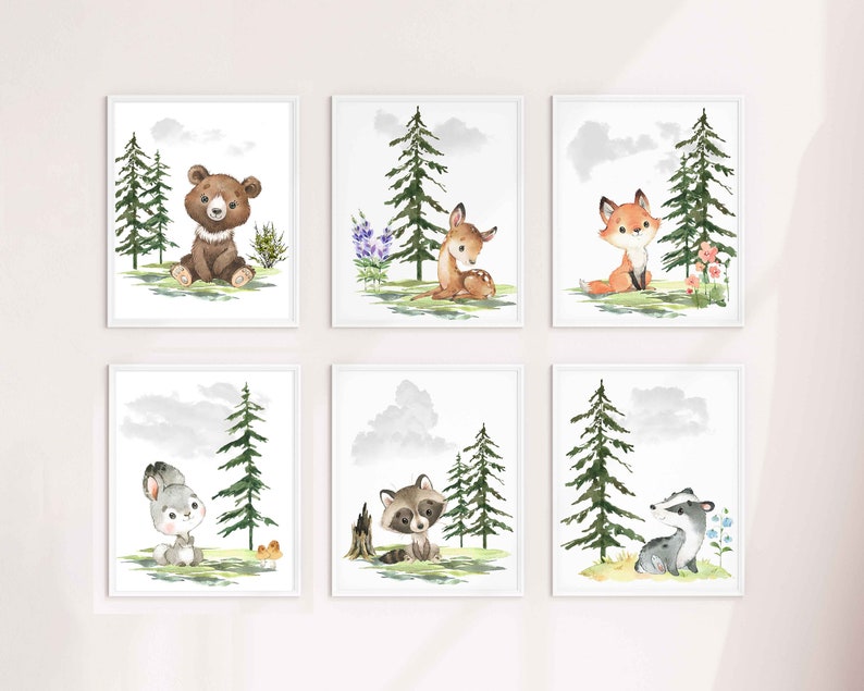 Woodland Creatures Nursery Wall Art Modern Wall Art Printable Wall Art ...