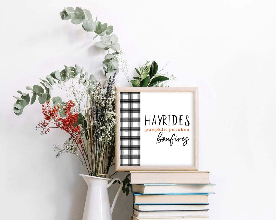 Hayrides Printable Wall Art Instant Download Seasonal - Etsy