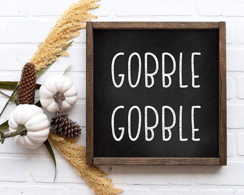 Gobble Gobble Printable Wall Art Instant Download Seasonal - Etsy