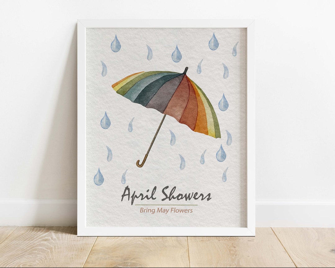 APRIL SHOWERS Printable Wall Art Instant Download Seasonal Printable ...