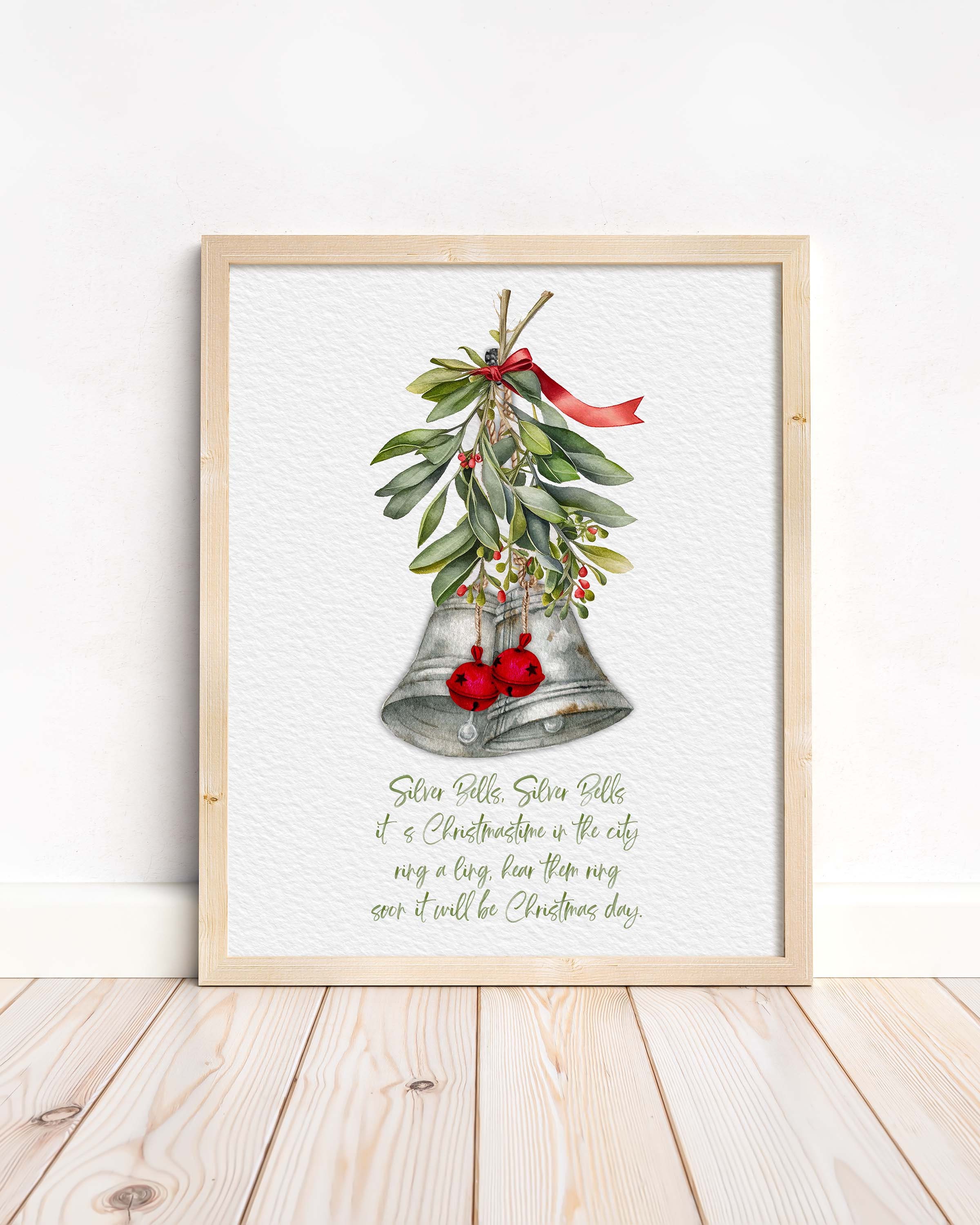 SILVER BELLS Printable Wall Art Instant Download Seasonal - Etsy