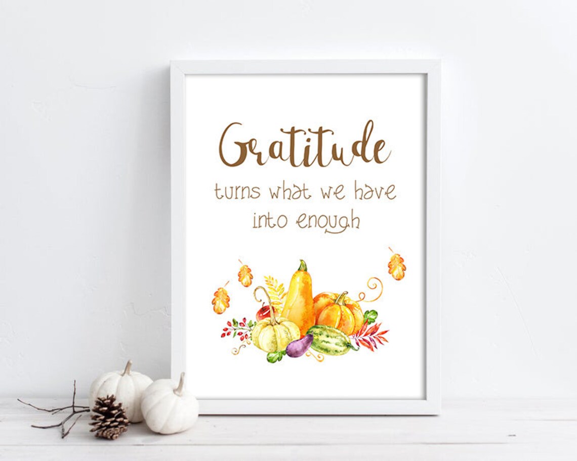 Gratitude Printable Wall Art Instant Download Seasonal Printables ...