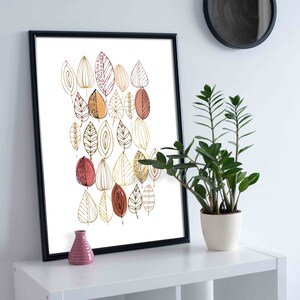 Modern Art Prints | Minimalist Art Print | Fall Day Leaves Wall Print ...