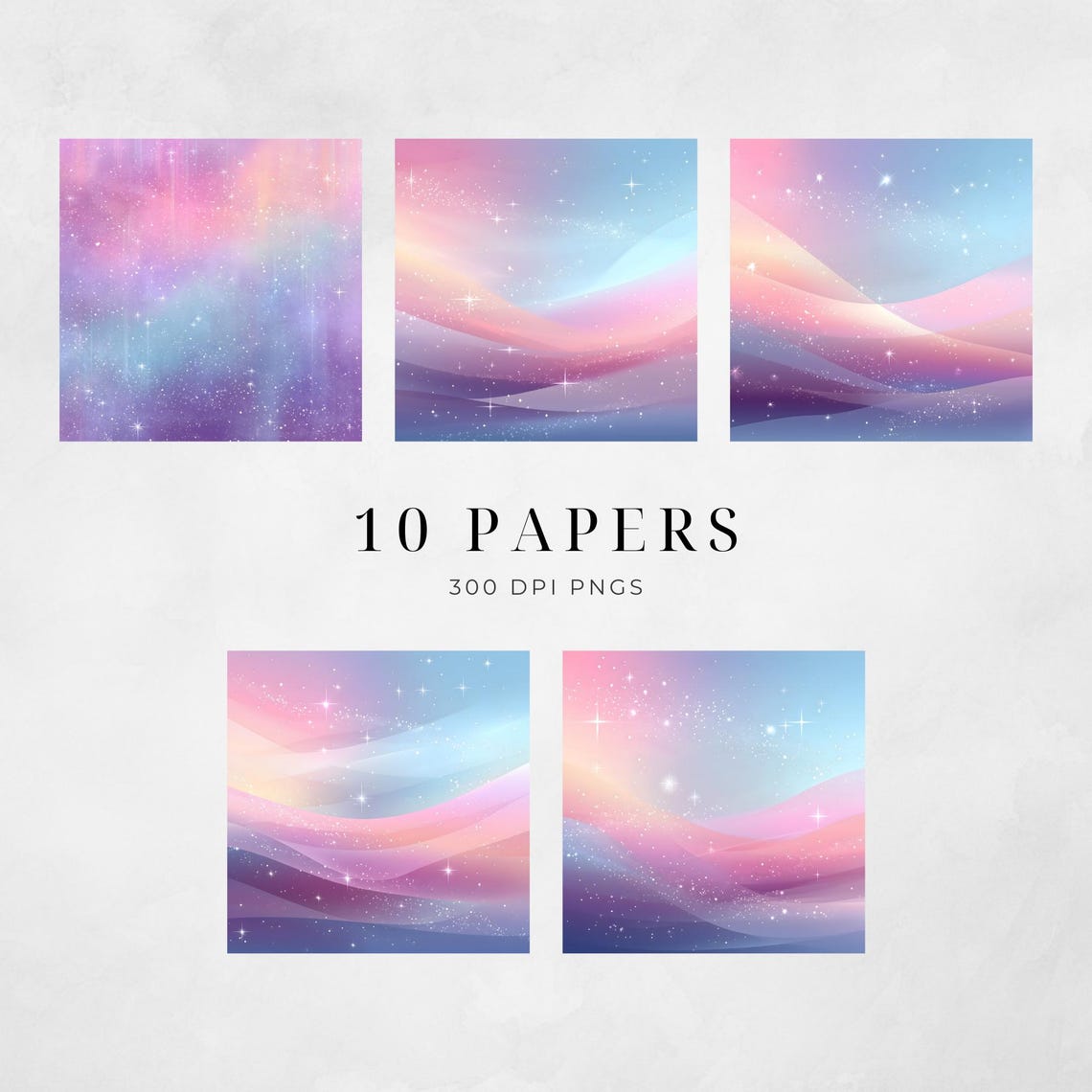 Galaxy Digital Paper, Cosmic Backgrounds, Scrapbook Textures, Starry ...