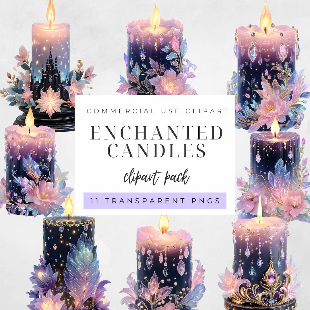 Enchanted Candles Clipart Set – Mystical Witchy Candle Pngs With ...
