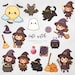 Cute Witch Halloween Clipart Set – Kawaii Witches, Black Cat, Ghost ...