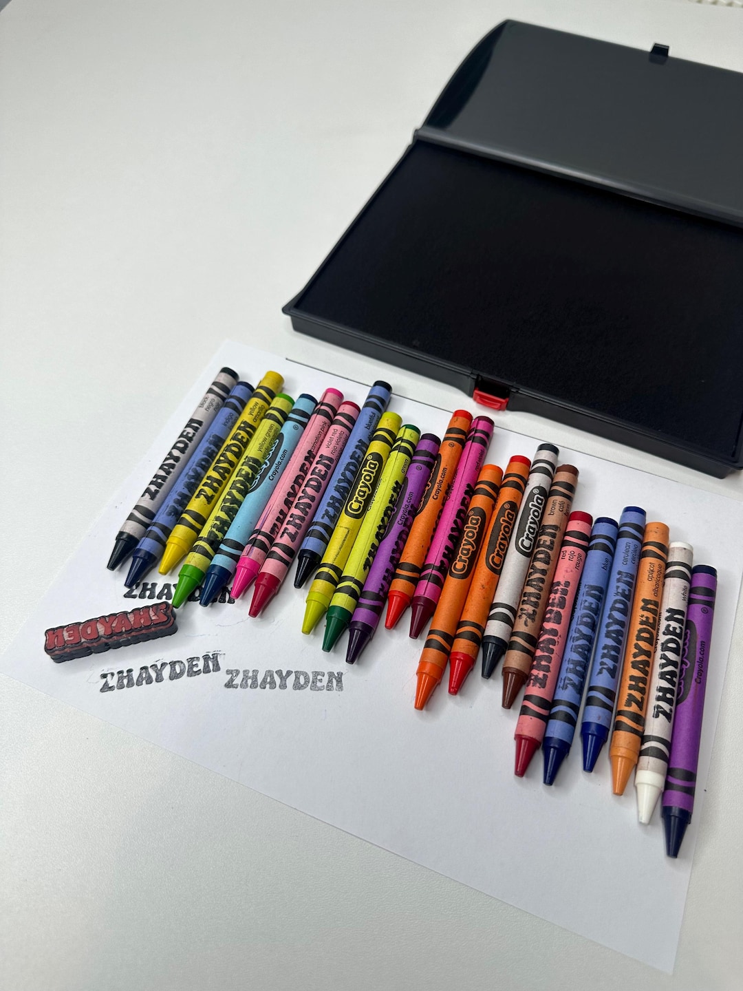 Personalized Crayon Name Stamp | Back to School Stamp - Etsy