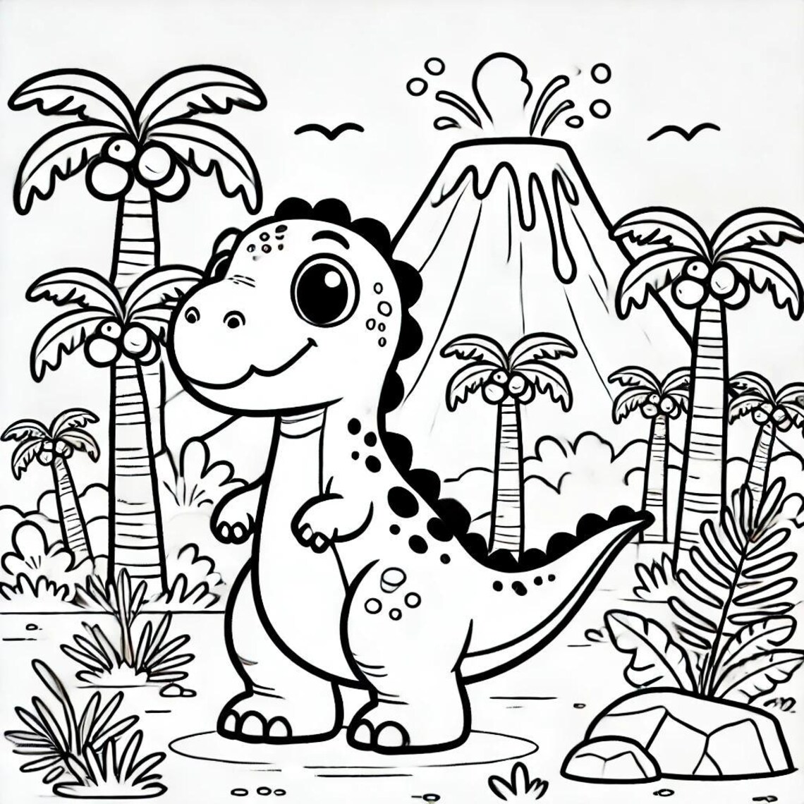 Dino World Adventures Coloring Book – 30+ Page Printable Dinosaur ...