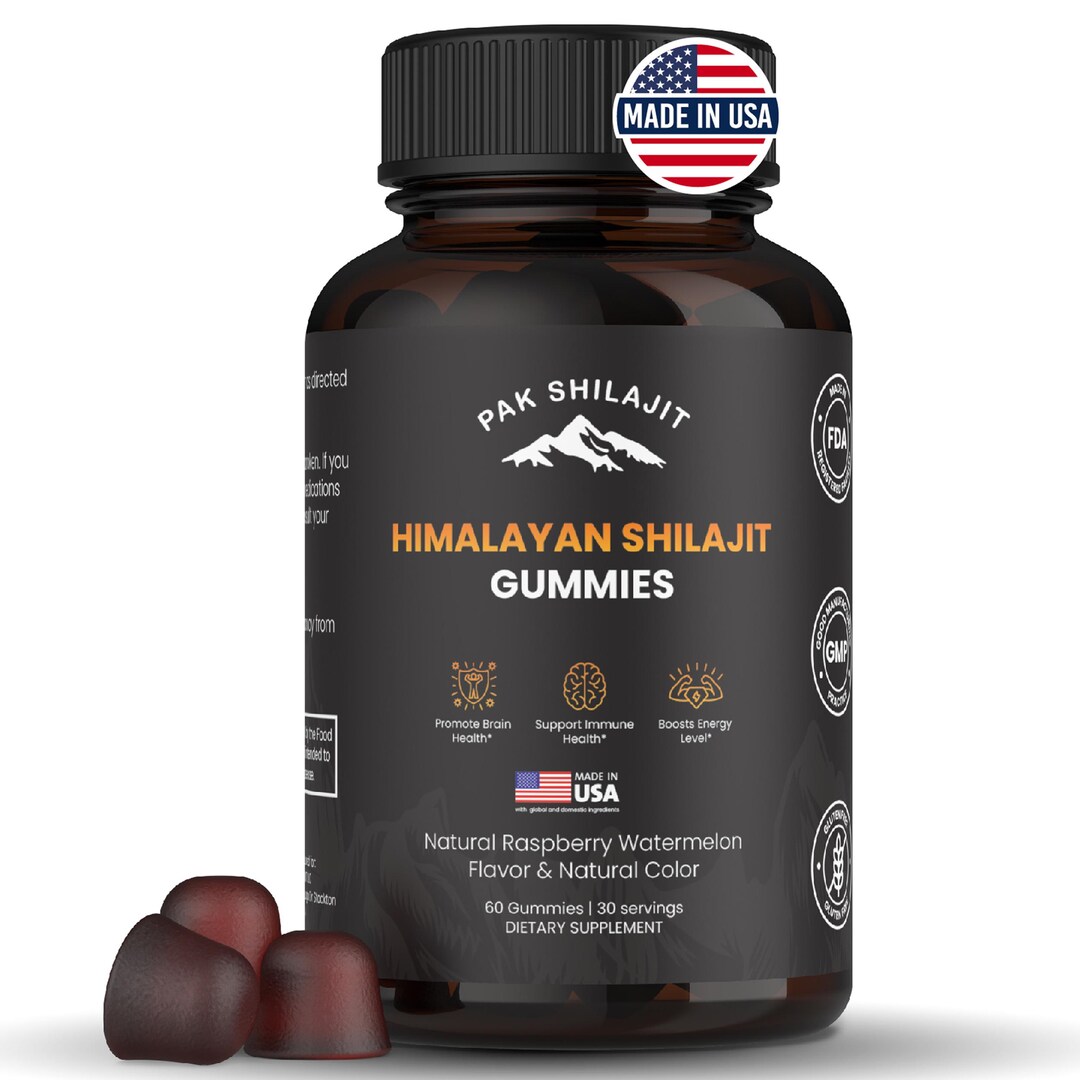 Pure Himalayan Organic Shilajit Gummies 45 to 70 Days Sundried Process ...