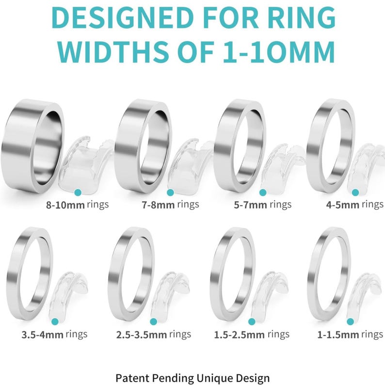 ALL in ONE 8 Sizes, Ring Sizer Adjuster Set, TPU Invisible Ring Resizer ...