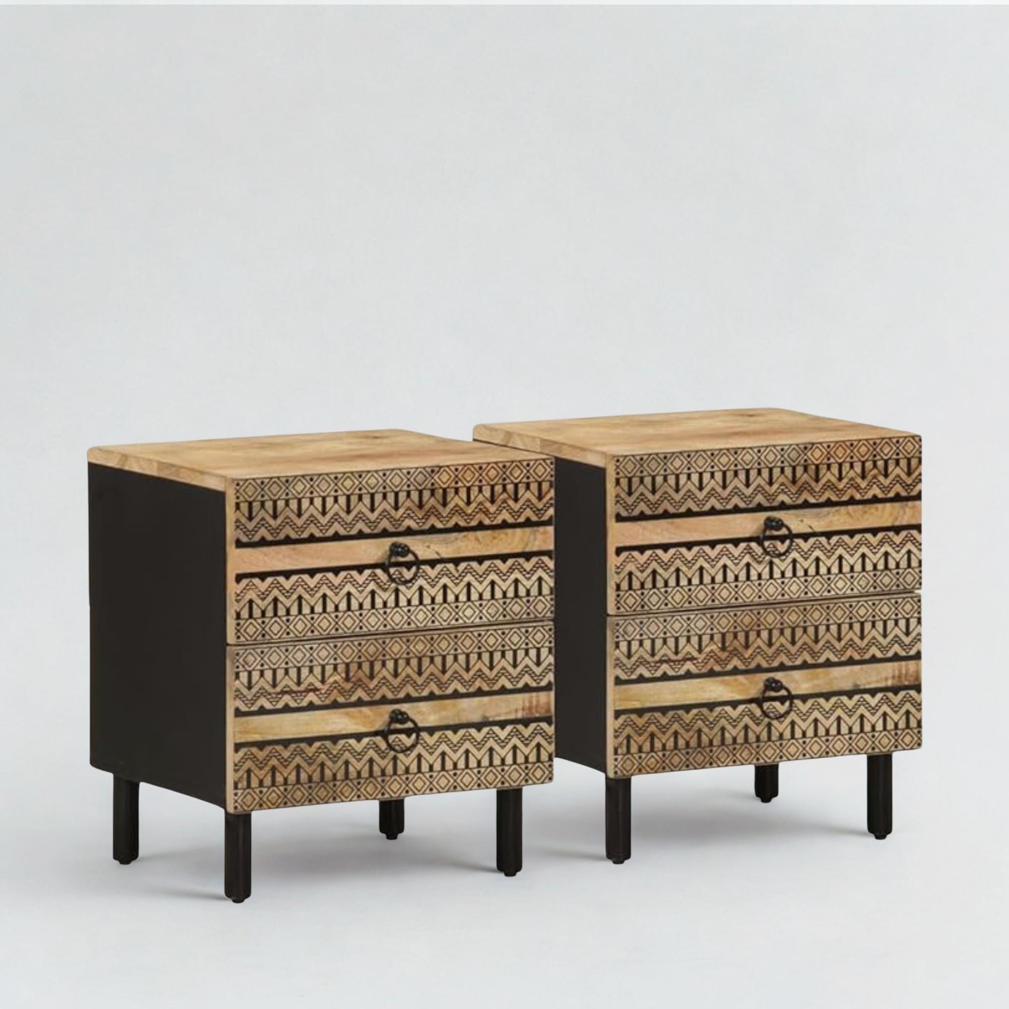 2X Nightstand, Handmade Nightstands, Pair Side Table, Small Bedside ...