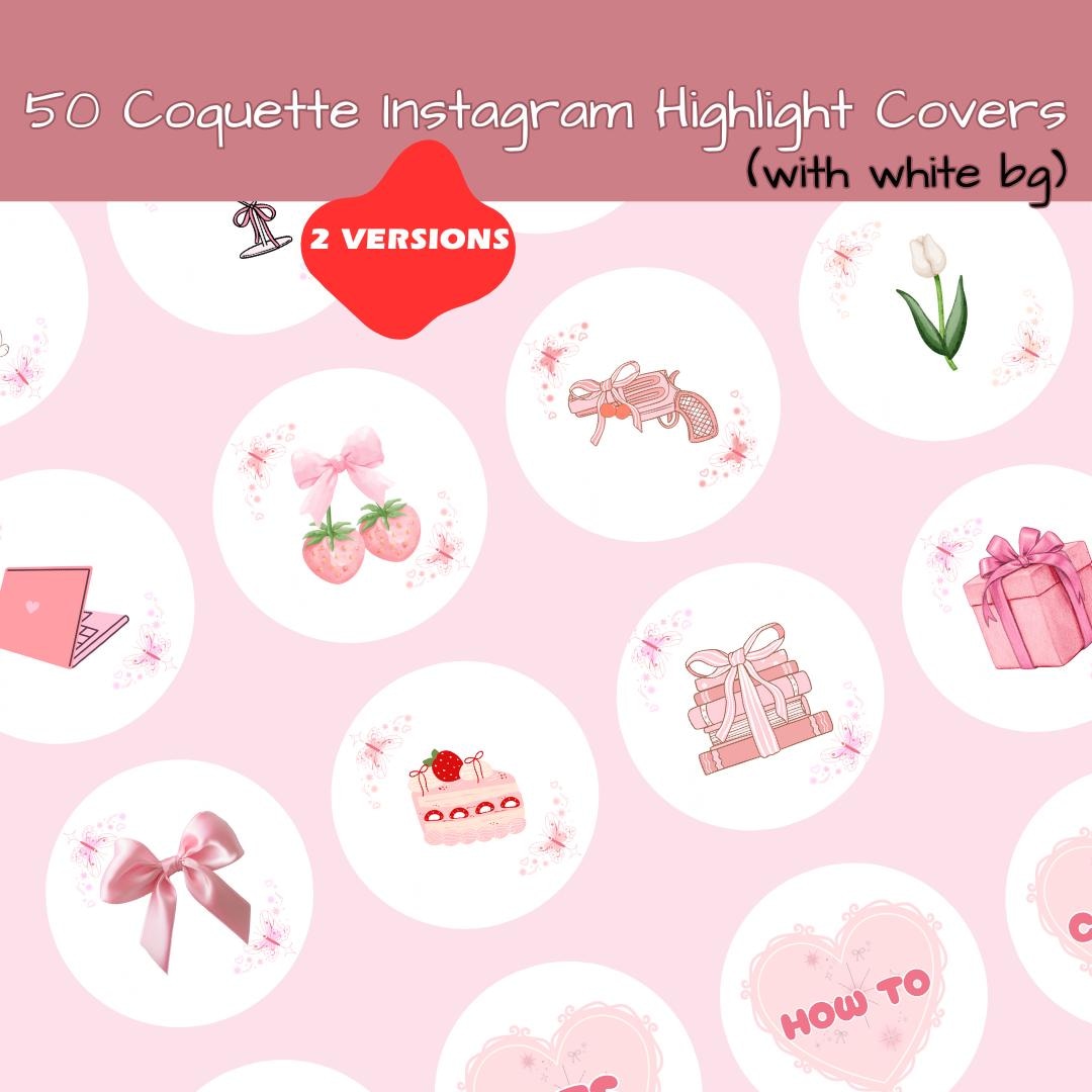 50 Coquette Instagram Highlight Covers | Pink Aesthetic Story Icons ...