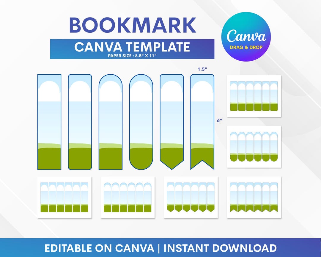 Bookmark Canva Template, Bookmark Template Bundle, Bundle Bookmark ...