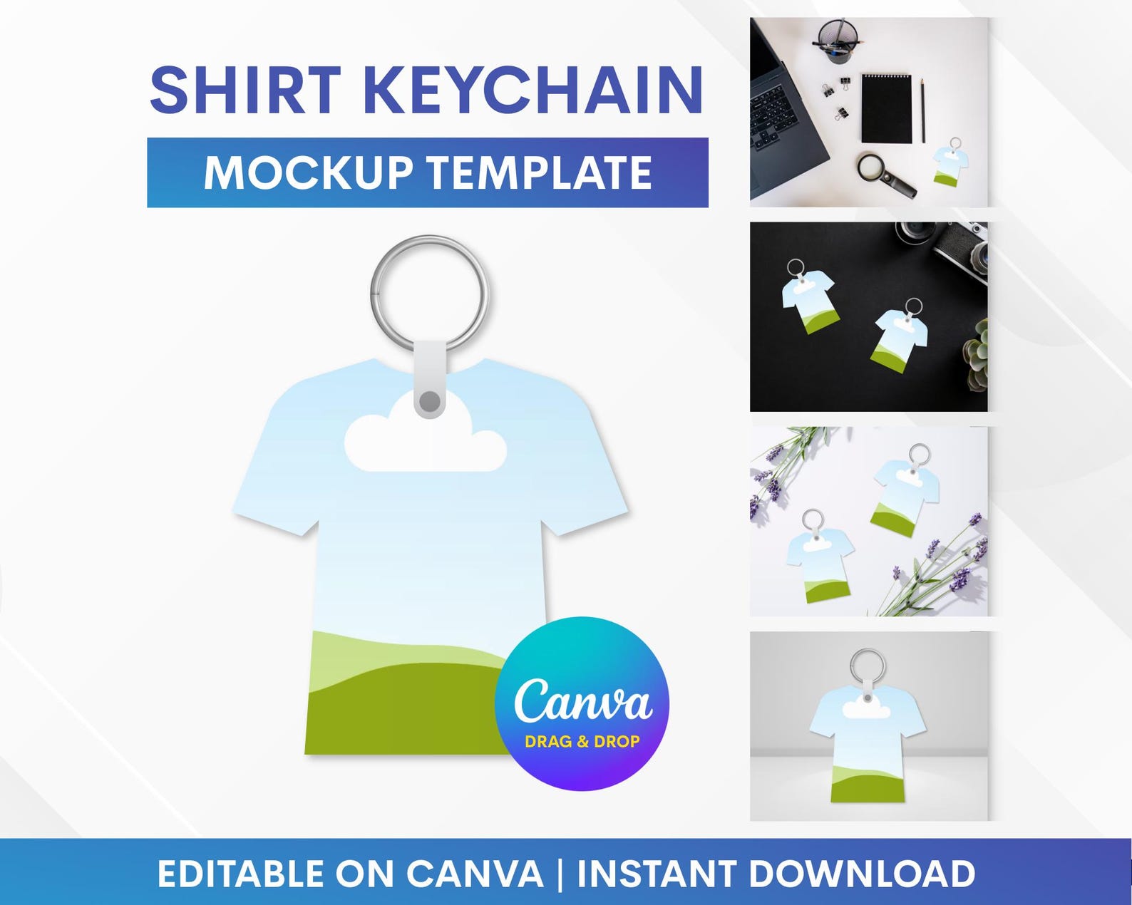 Shirt Keychain Mockup, Keychain Mockup Template, Sublimation Keychain ...