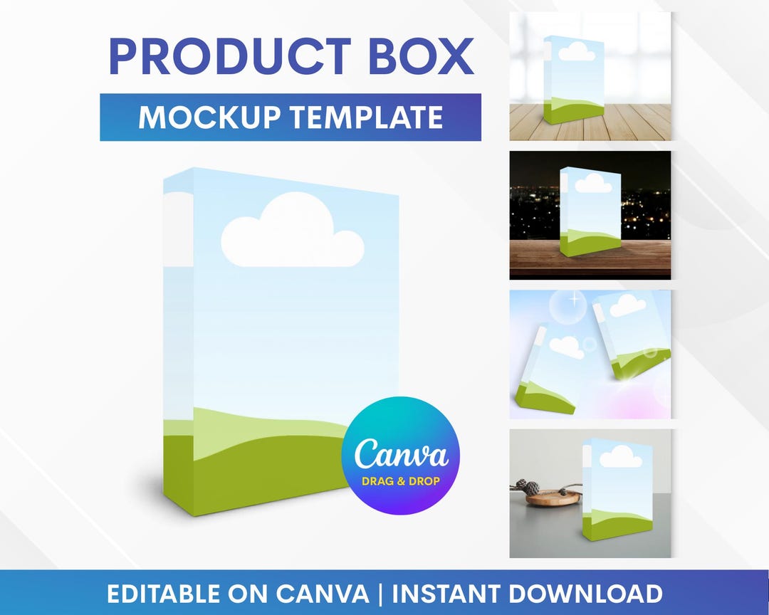 Box Mockup, Box Canva Mockup, Box Mockup Template, 3D Box Canva Mockup ...