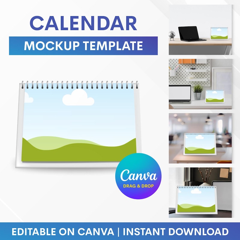 Desk Calendars Mockups - Etsy UK