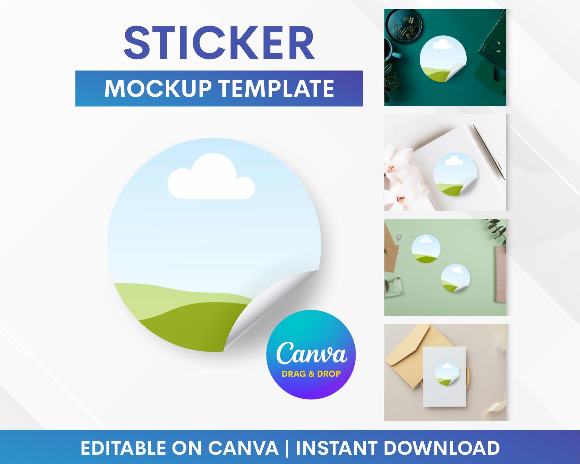 Sticker Mockup, Round Sticker Mockup, Round Label Mockup, Label Mockup ...