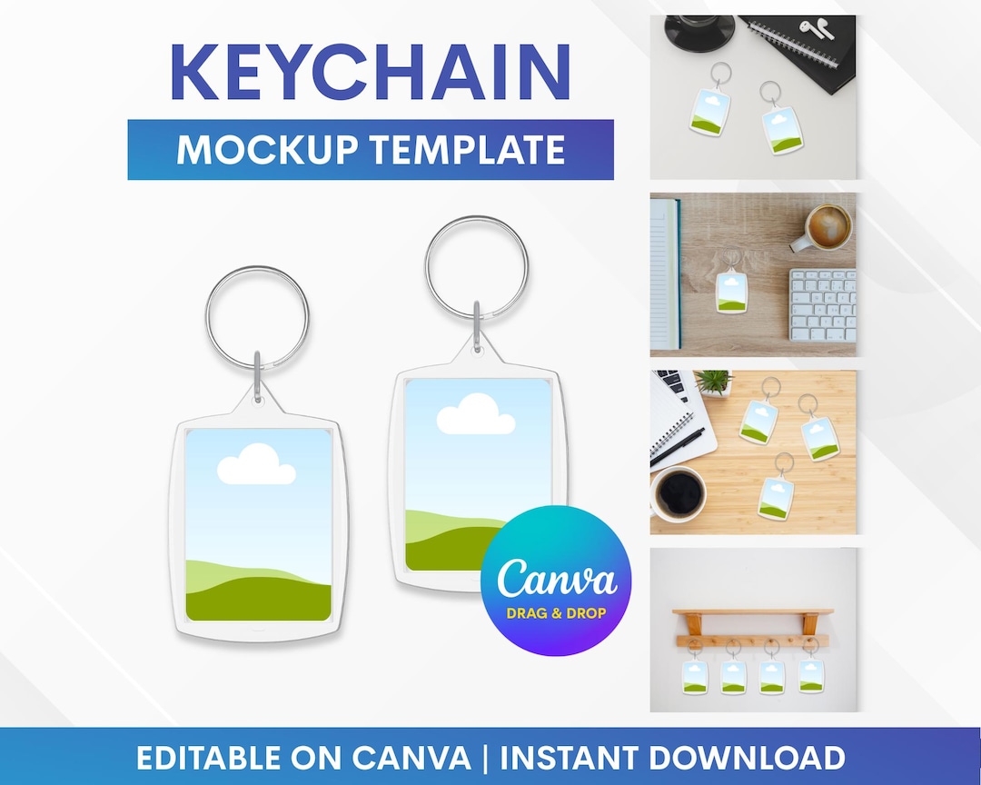 Keychain Mockup, Insert Photo Keychain Mockup, Photo Keychain Mockup ...