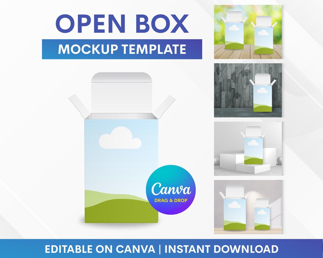 Box Mockup, Box Canva Mockup, Box Mockup Template, 3D Box Canva Mockup ...