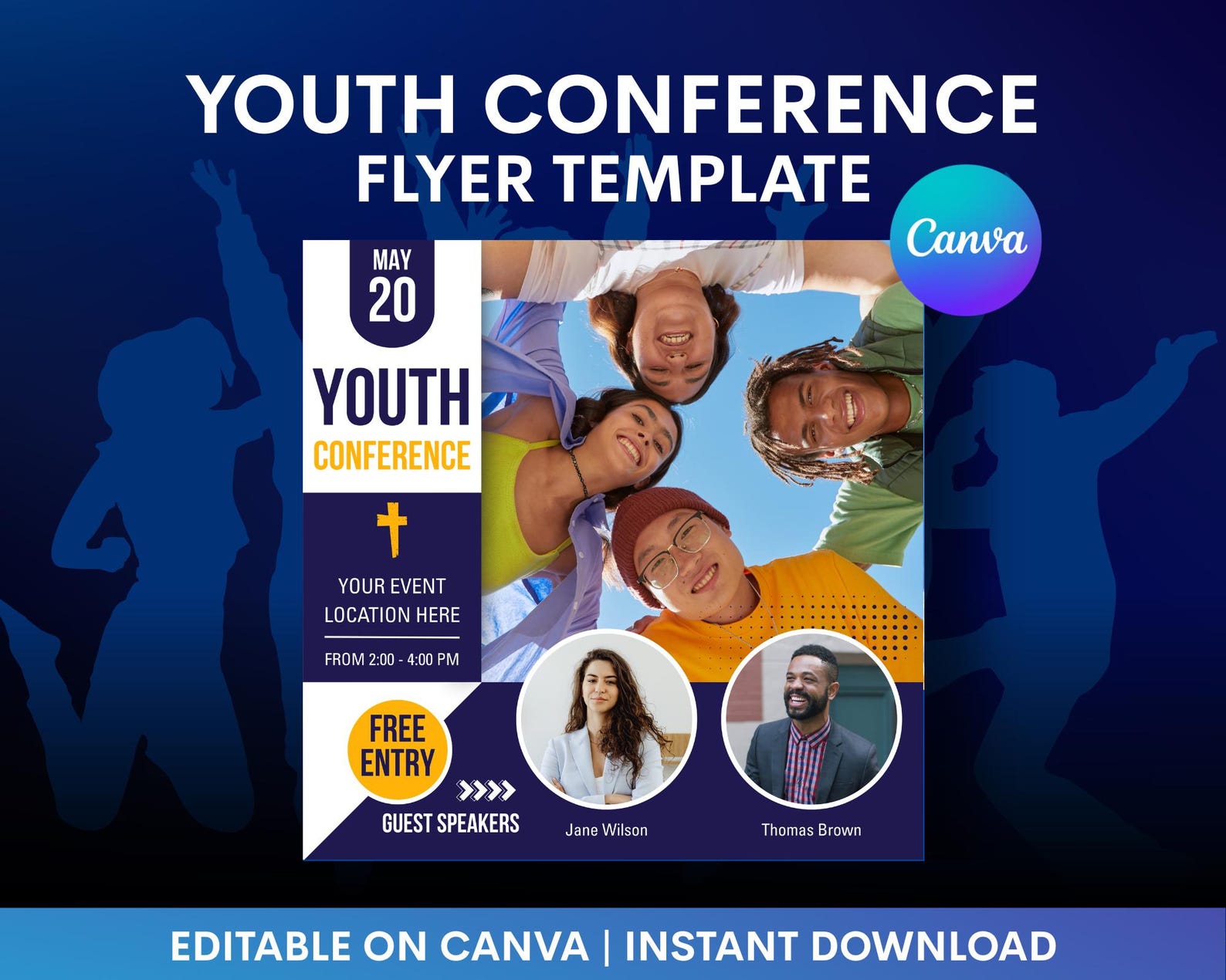 Youth Conference Flyer Template, Youth Conference Flyer Canva Template ...