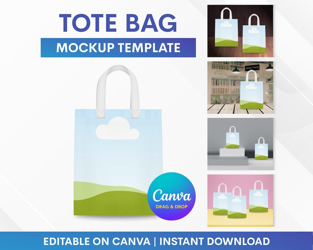 Tote Bag Mockup, Tote Bag Canva Mockup, Tote Bag Mockup Template, Canva ...