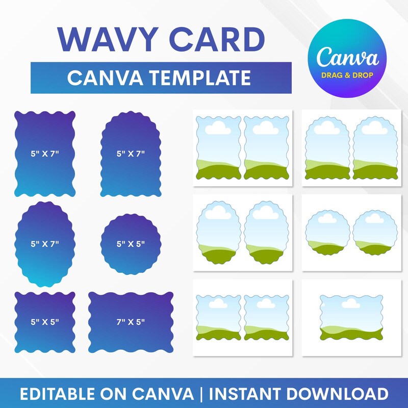 Wavy Canva Photo Template - Etsy UK