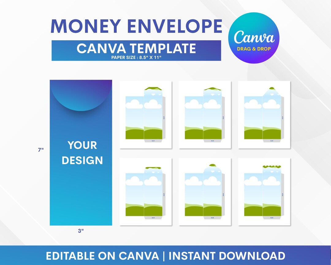 Money Envelope Canva Template, Wedding Money Envelope, Envelope Bundle ...