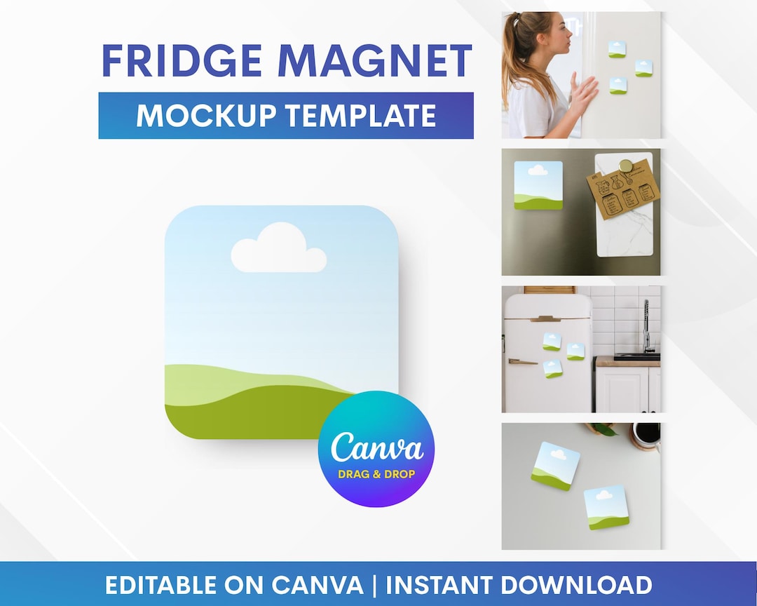 Fridge Magnet Mockup, Magnet Mockup, Fridge Magnet Mockup Template ...