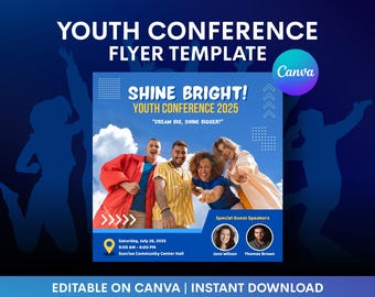 Youth Conference Flyer Template, Youth Conference Flyer Canva Template ...