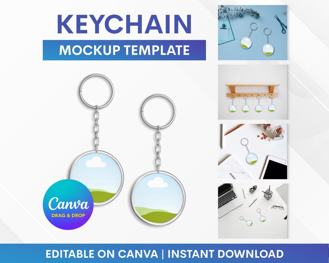 Keychain Mockup Canva Template, Keychain Mockup, Keychain Mockup ...