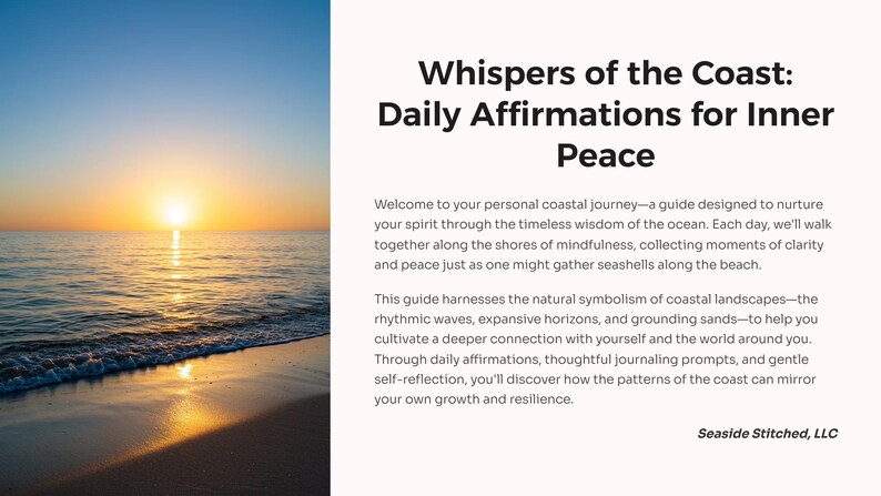 Coastal-inspired Daily Affirmations Guide | Digital Download for ...