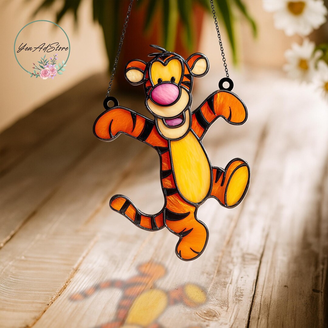 Tigger Suncatcher: Winnie the Pooh Window Decor, Acrylic Ornament - Etsy