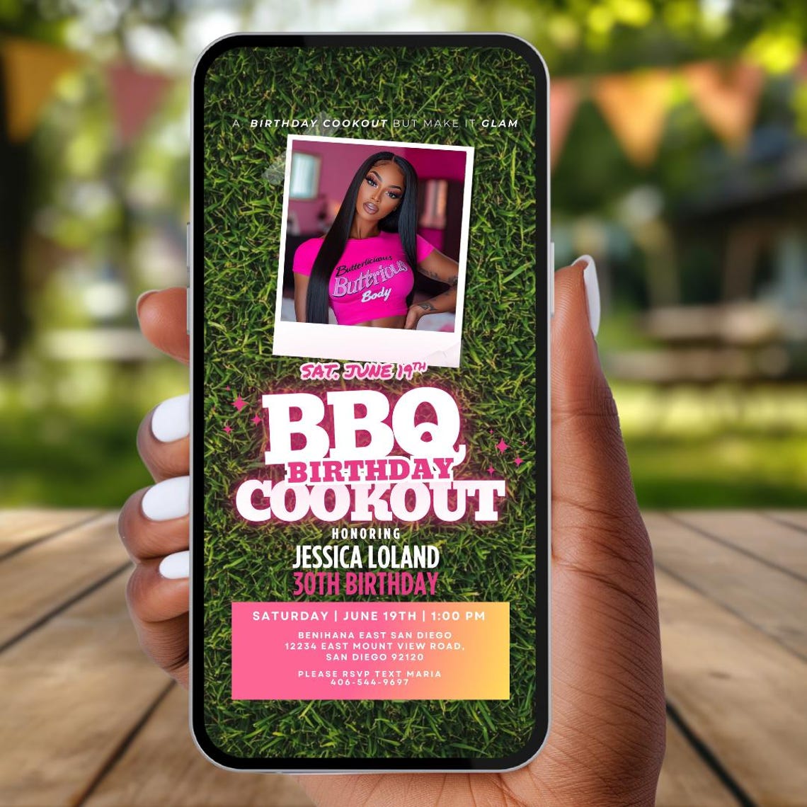 Birthday Cookout Invitation, Glam BBQ Video Invite, BBQ Dinner Flyer ...