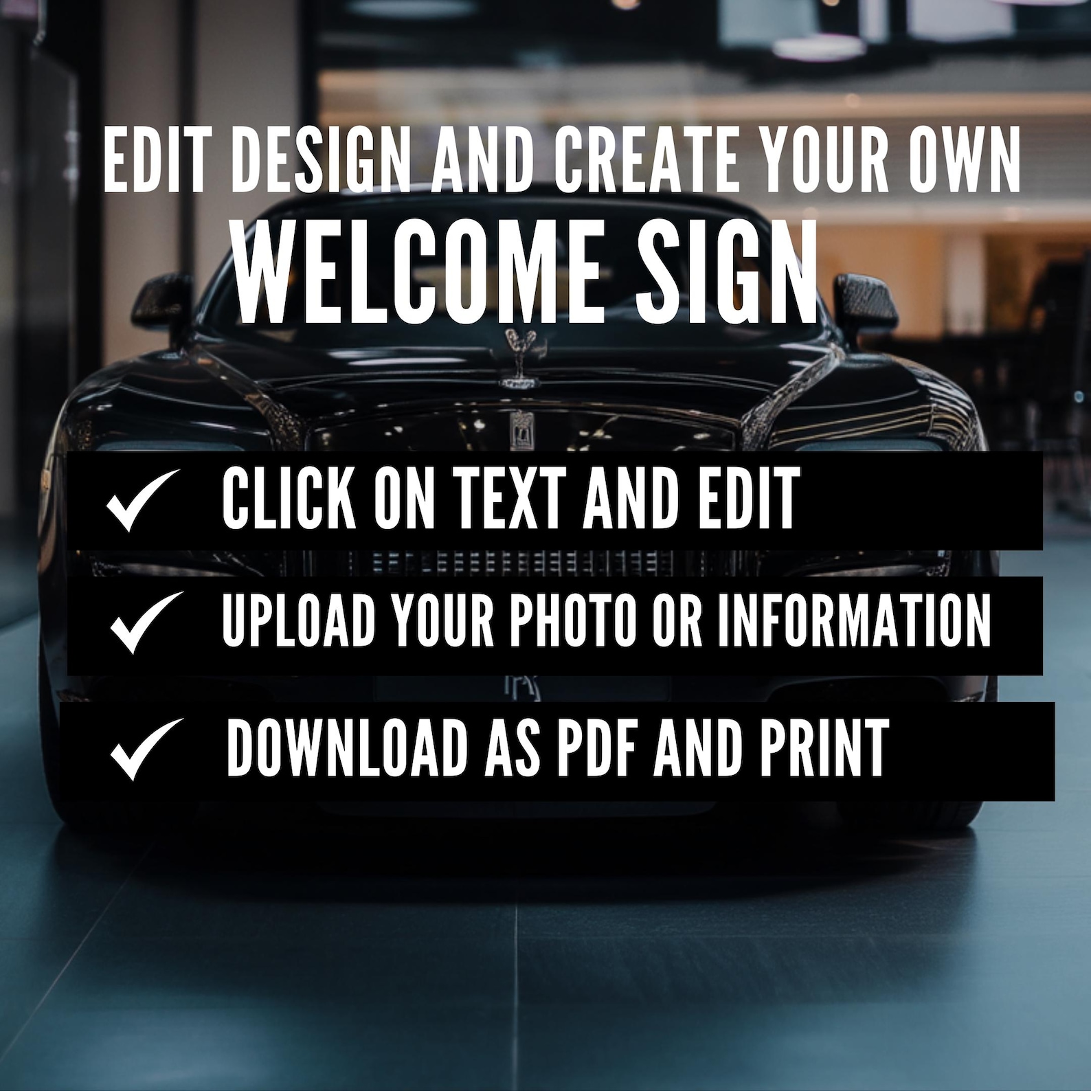 Elegant Birthday Welcome Sign Template: Gold, Silver, Editable (digital ...