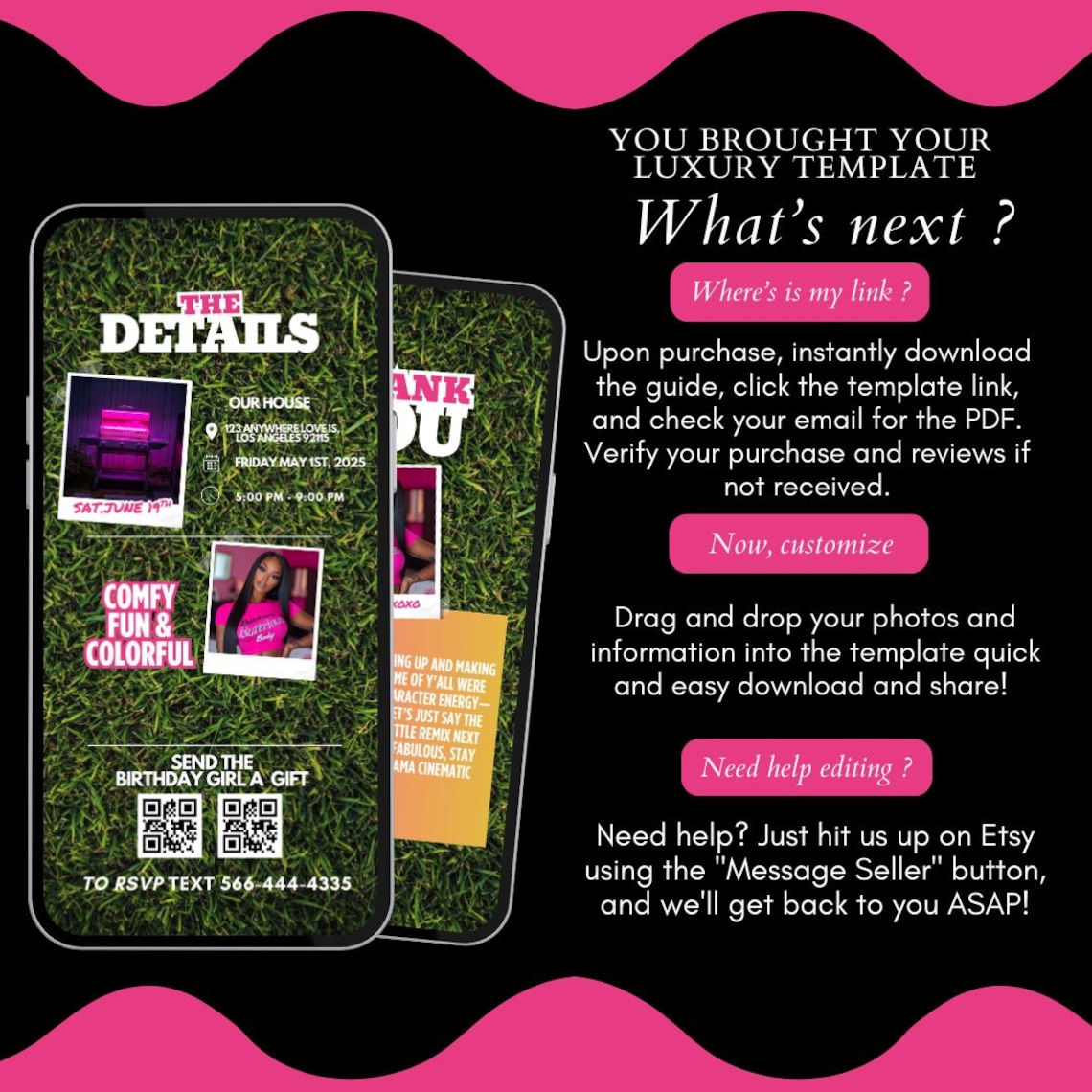 Birthday Cookout Invitation, Glam BBQ Video Invite, BBQ Dinner Flyer ...
