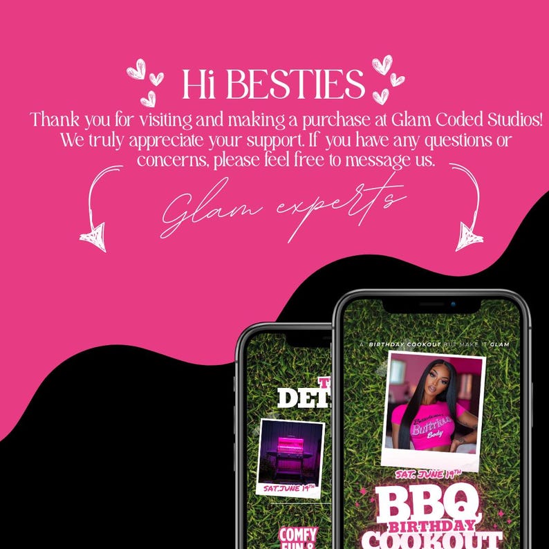 Birthday Cookout Invitation, Glam BBQ Video Invite, BBQ Dinner Flyer ...