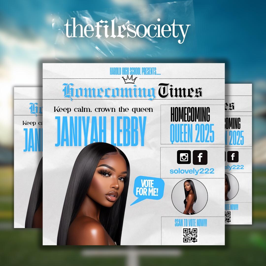 Homecoming Newspaper Flyer: Hoco Queen Campaign, Editable Canva ...