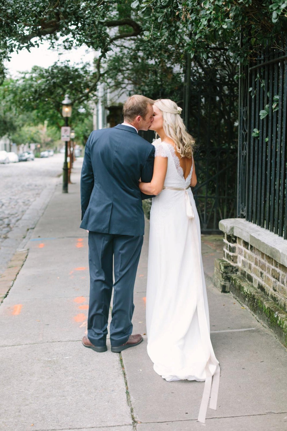 Custom Open Back Deep V Back Cap Sleeve Lace Wedding Dress Wedding Gown ...