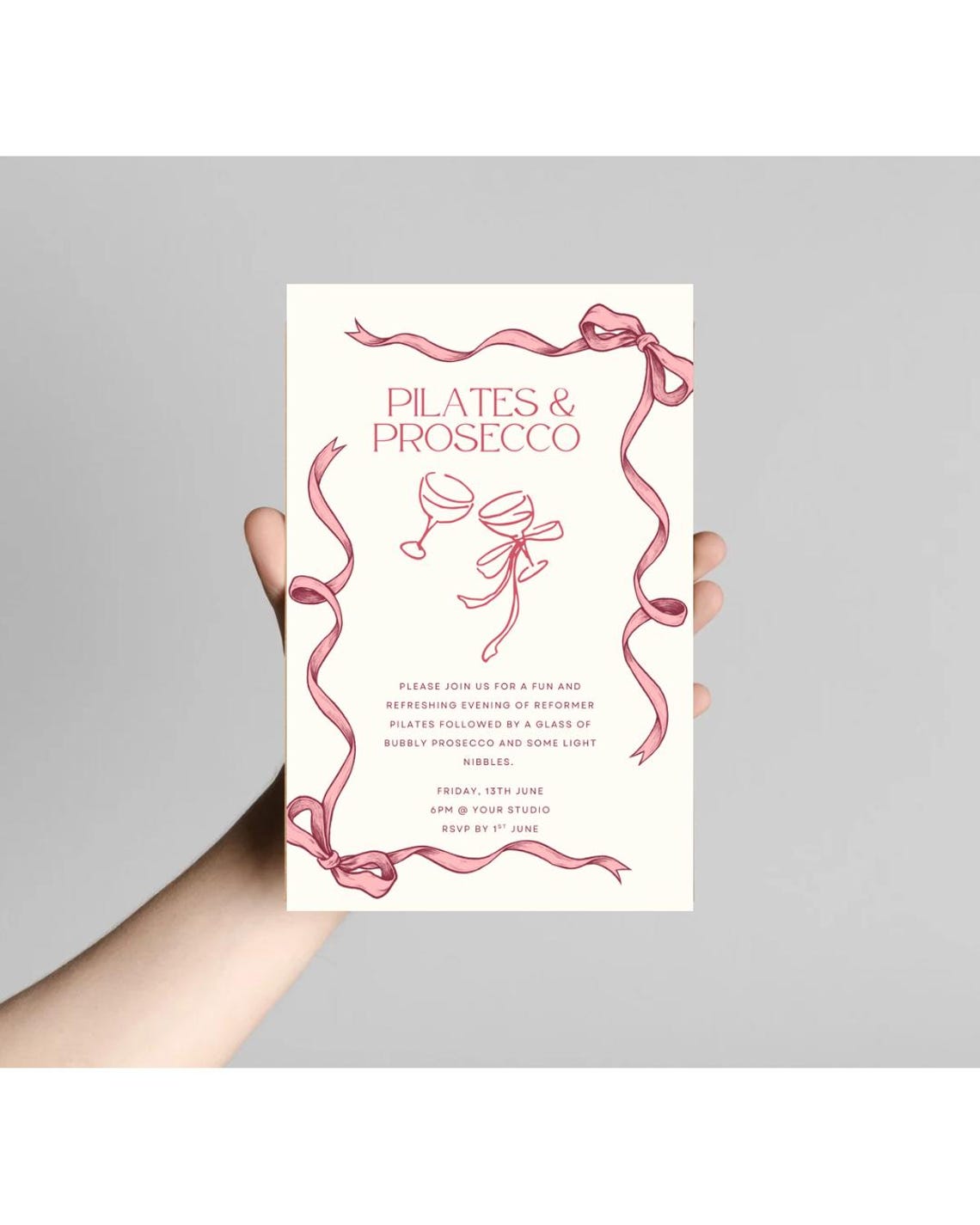 Pilates and Prosecco Invitation - Etsy